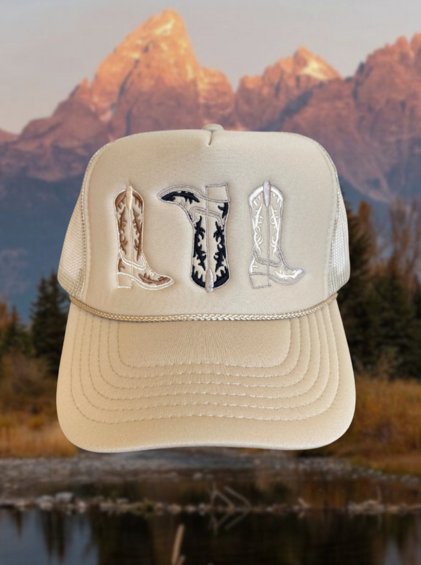 Meaghan - 3 Boot Trucker Hat – Texas Sun Creative